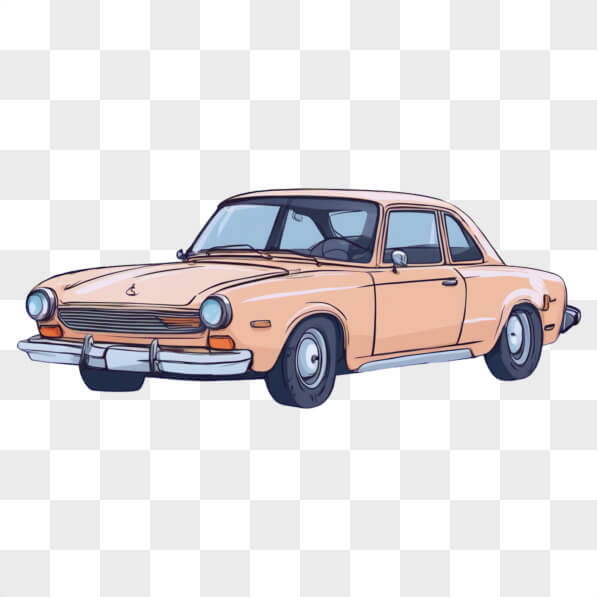 Download Vintage Peach Car Cartoons Online - Creative Fabrica