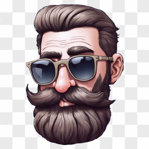 Download Stylized Character with Beard and Sunglasses Cartoons Online ...