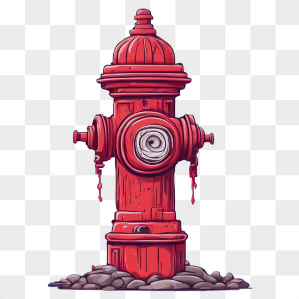 Download Bright Red Fire Hydrant Cartoons Online - Creative Fabrica