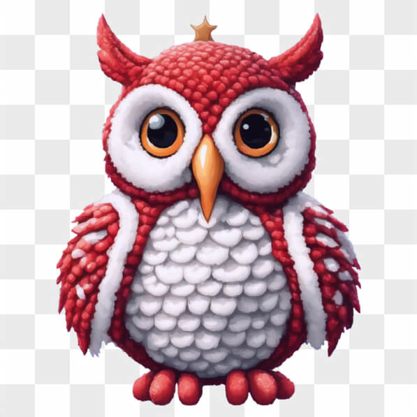 Download Whimsical Red Cartoon Owl Cartoons Online - Creative Fabrica