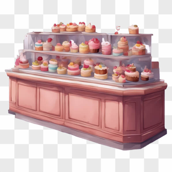 Download Cupcake Display in Bakery Cartoons Online - Creative Fabrica