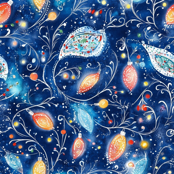 Download Colorful Holiday Ornaments on Navy Background Patterns Online ...