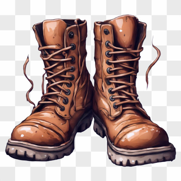 Download Brown Leather Boots Cartoons Online - Creative Fabrica