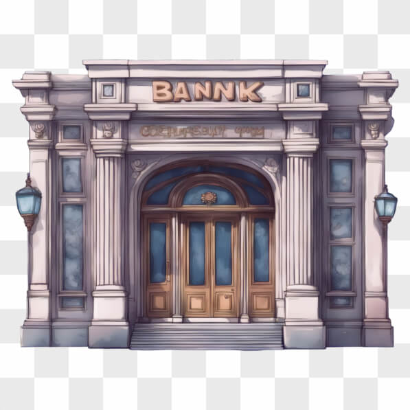 Download Elegant Bank Building with Classical Architecture Cartoons ...