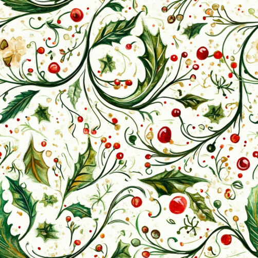 Download Festive Holly Pattern Patterns Online - Creative Fabrica