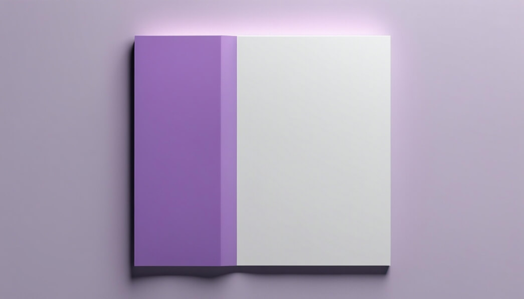 Descarga Diseño de libro minimalista sobre fondo morado Mockups En ...