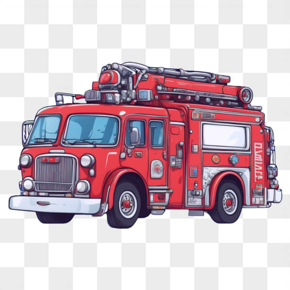 Download Classic Red Fire Truck Cartoons Online - Creative Fabrica