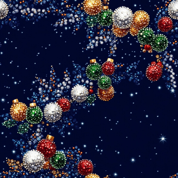 Download Colorful Christmas Ornaments on Dark Background Patterns ...