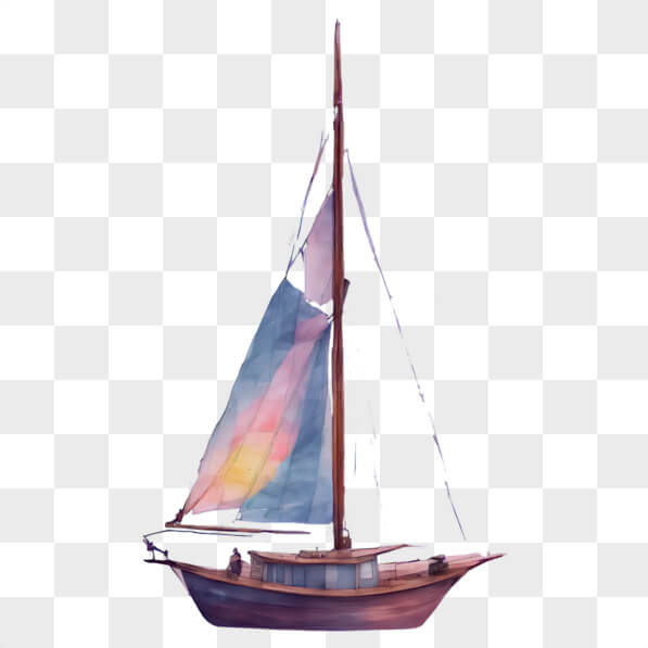 Scarica Illustrazione di una barca a vela con vele colorate Cartoni ...