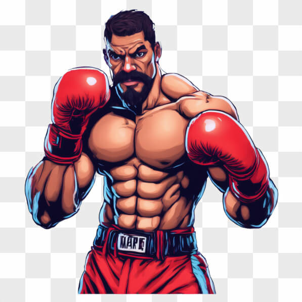 Download Muscular Boxer in Fighting Stance Cartoons Online - Creative ...