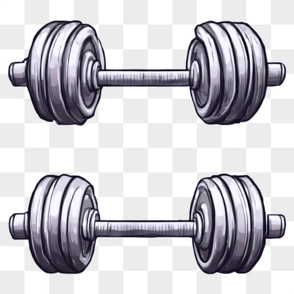 Download Illustration of Two Barbells for Strength Training Cartoons ...