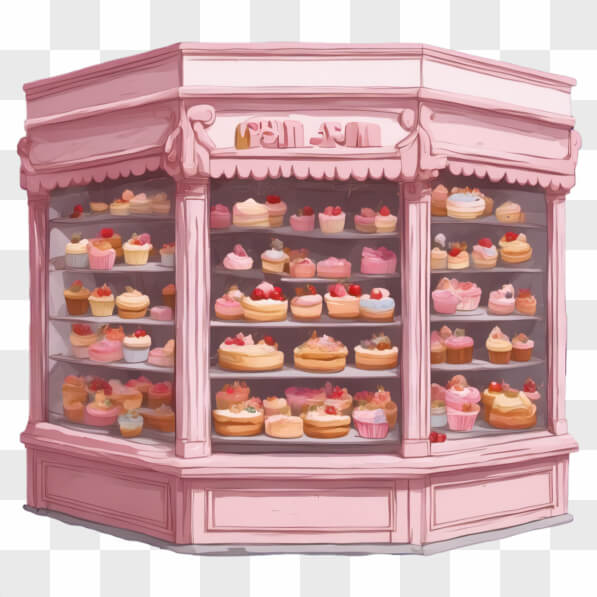 Download Pastry Display Case with Colorful Cupcakes Cartoons Online ...