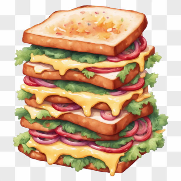 Download Stack of Delicious Sandwiches Cartoons Online - Creative Fabrica