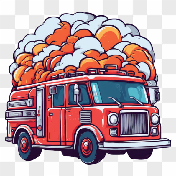 Download Cartoonish Fire Truck with Smoke Cartoons Online - Creative ...