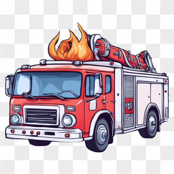 Download Illustration of a Fire Truck with Flames Cartoons Online ...