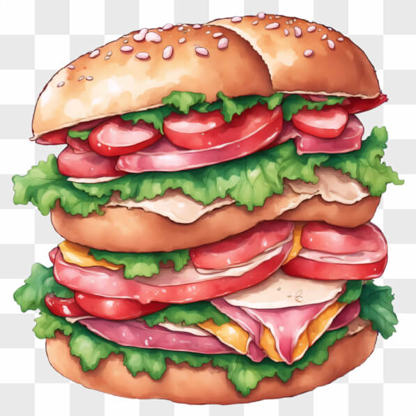 Download Colorful Deli Sandwich Cartoons Online - Creative Fabrica