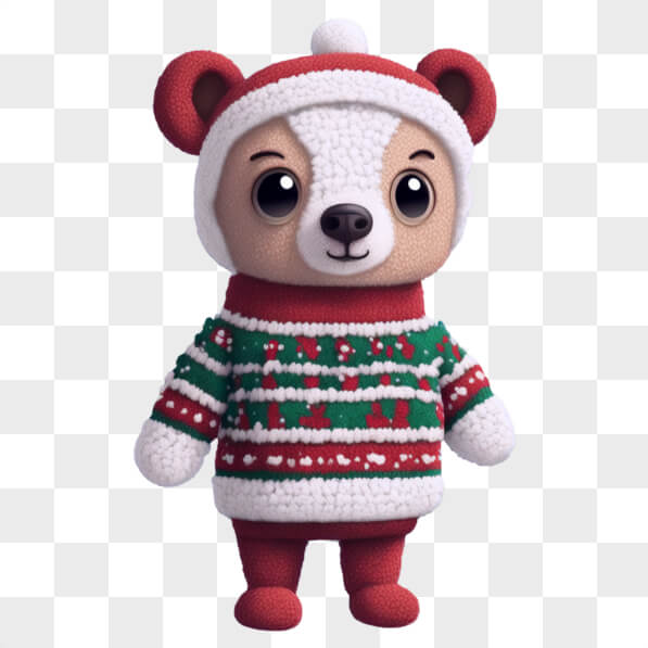 Download Festive Bear Character in Holiday Sweater Cartoons Online ...