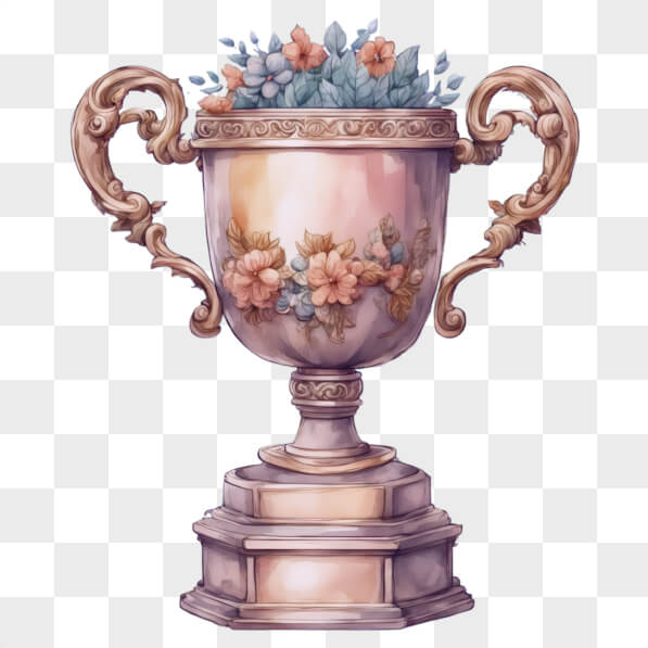 Download Ornate Trophy with Floral Decorations Cartoons Online ...
