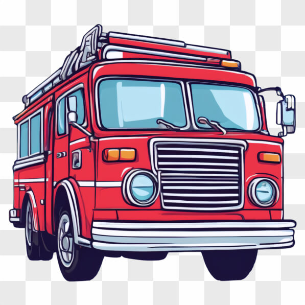Download Illustrated Red Fire Truck Cartoons Online - Creative Fabrica