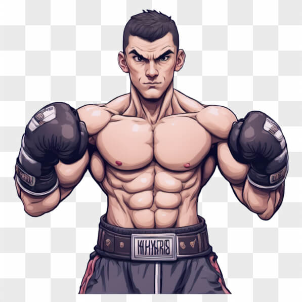 Download Muscular Boxer in Fighting Stance Cartoons Online - Creative ...