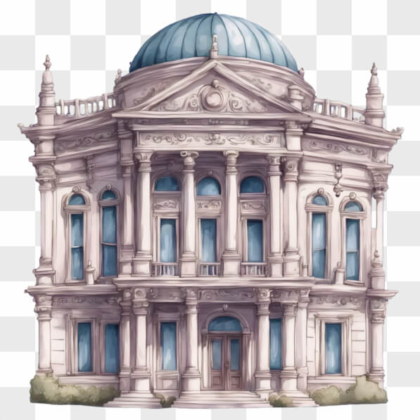 Download Elegant Classical Building with Decorative Dome Cartoons ...