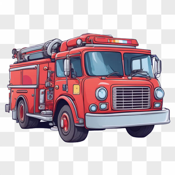 Download Vintage Fire Truck Illustration Cartoons Online - Creative Fabrica