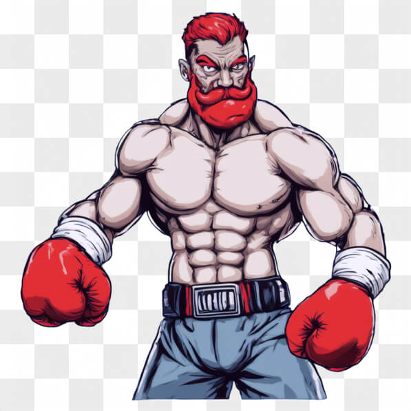 Download Cartoon Boxer with Red Mustache and Gloves Cartoons Online ...