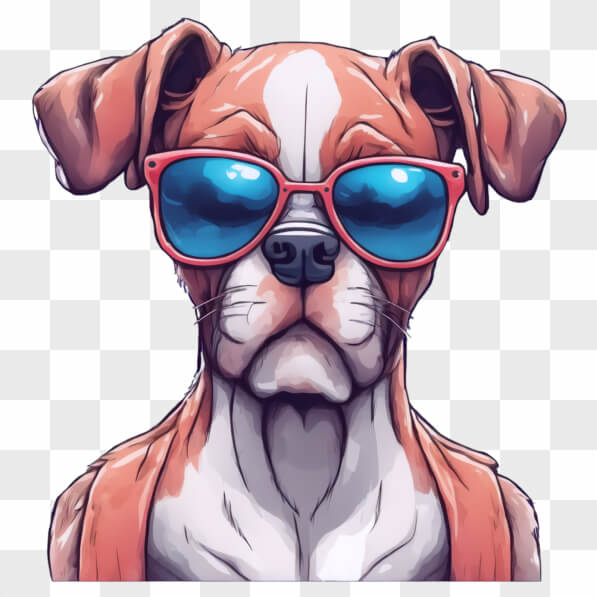 Download Cool Boxer Dog with Sunglasses Cartoons Online - Creative Fabrica