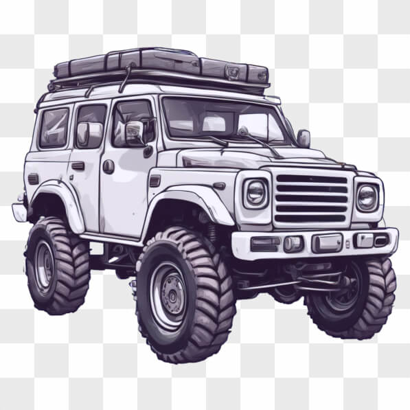 Download Vintage Off-Road Vehicle with Roof Rack Cartoons Online ...
