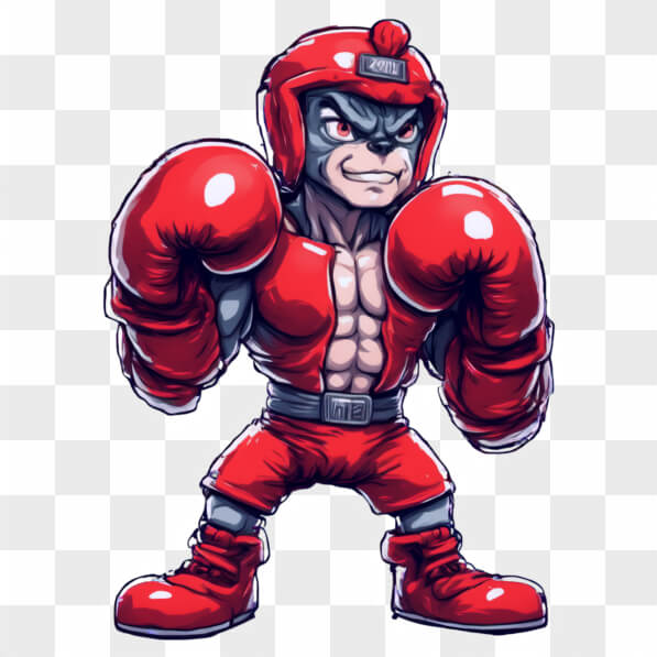 Download Cartoon Boxing Character in Bright Red Outfit Cartoons Online ...