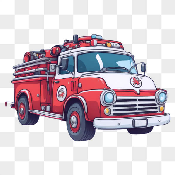 Download Vintage Fire Truck Cartoons Online - Creative Fabrica