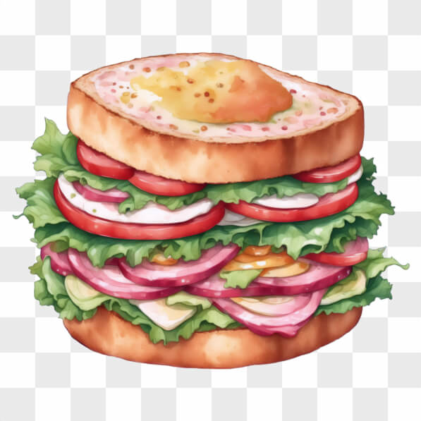 Download Delicious Layered Sandwich Cartoons Online - Creative Fabrica