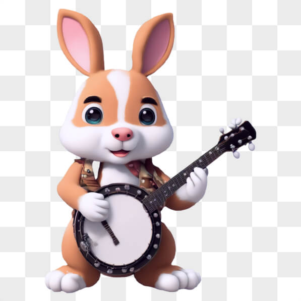 Download Cartoon Rabbit Playing Banjo Cartoons Online - Creative Fabrica