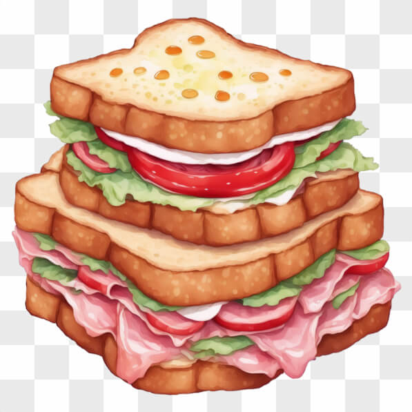 Download Delicious Stacked Sandwich Cartoons Online - Creative Fabrica