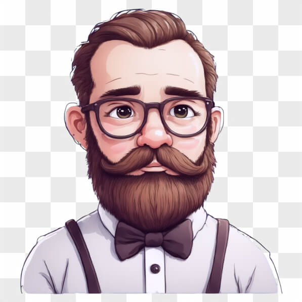Descarga Hombre de dibujos animados con barba y gafas Cartoons En Línea - Creative Fabrica