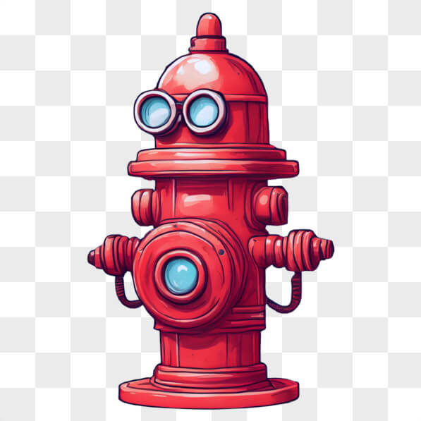 Download Whimsical Red Fire Hydrant with Glasses Cartoons Online ...
