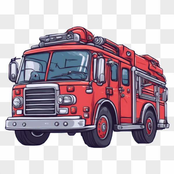 Download Red Fire Truck Cartoons Online - Creative Fabrica