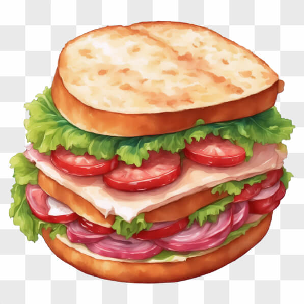 Download Stacked Sandwich with Fresh Ingredients Cartoons Online ...