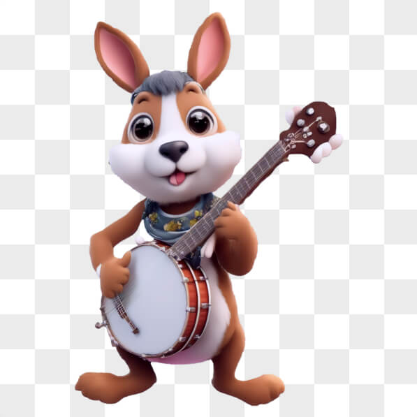 Download Cartoon Rabbit Playing Banjo Cartoons Online - Creative Fabrica