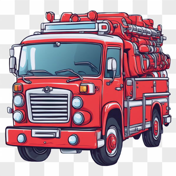 Download Vintage Fire Truck in Bright Red Cartoons Online - Creative ...