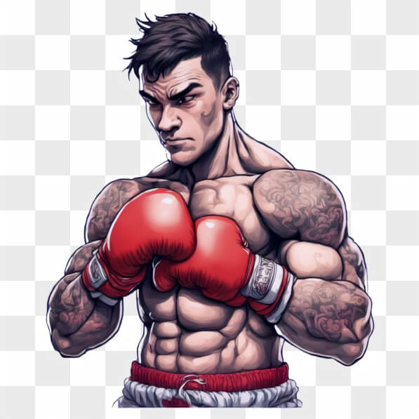 Download Muscular Boxer in Fighting Stance Cartoons Online - Creative ...