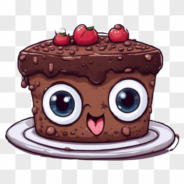 Download Cute Cartoon Chocolate Cake Cartoons Online - Creative Fabrica