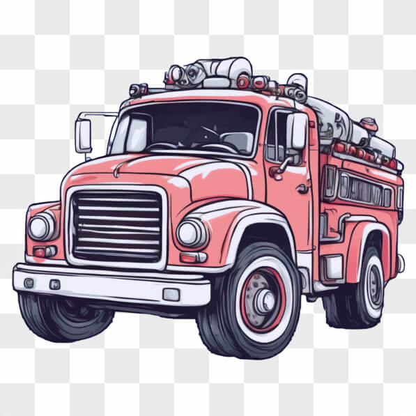 Download Vintage Fire Truck in Cartoon Style Cartoons Online - Creative ...