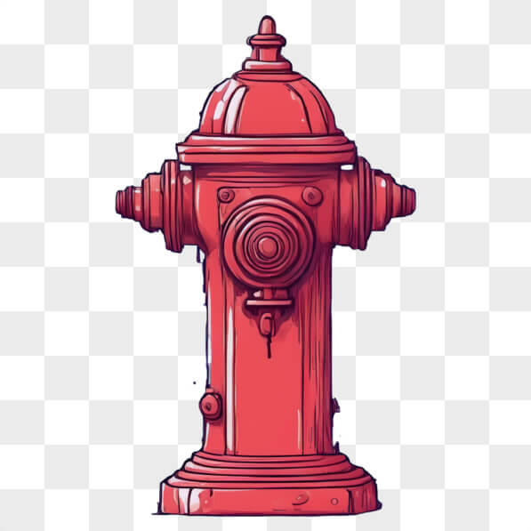 Download Bright Red Fire Hydrant Cartoons Online - Creative Fabrica