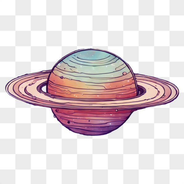 Download Artistic illustration of Saturn with colorful rings Cartoons ...
