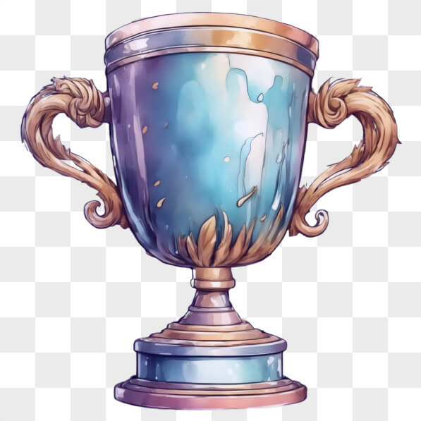 Download Elegant Trophy with Blue and Gold Finish Cartoons Online ...