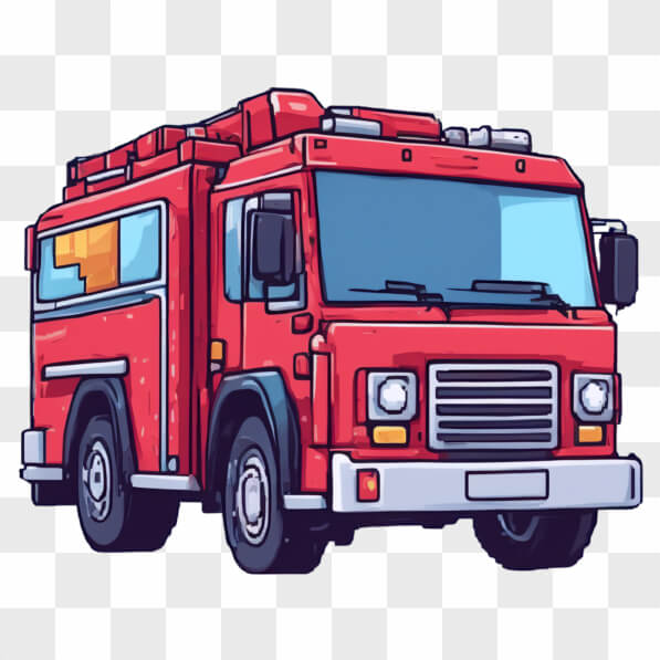 Download Red Fire Truck Illustration Cartoons Online - Creative Fabrica