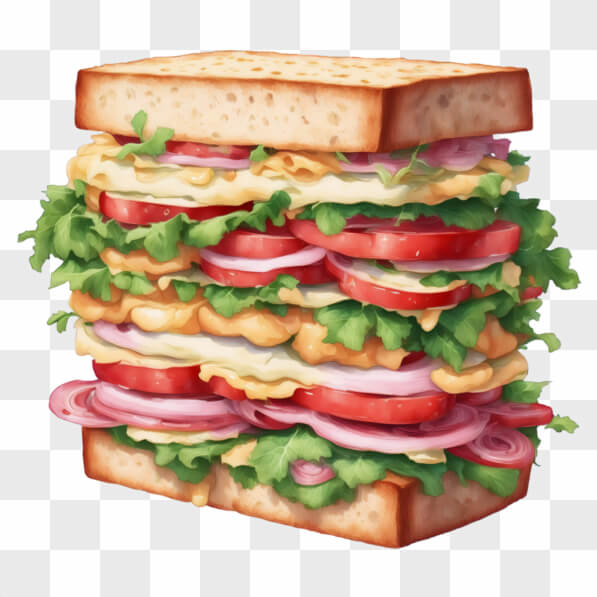 Download Colorful Stacked Sandwich with Fresh Ingredients Cartoons ...
