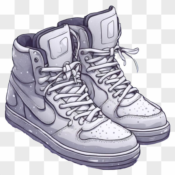 Download Stylish High-Top Sneakers in White Cartoons Online - Creative ...