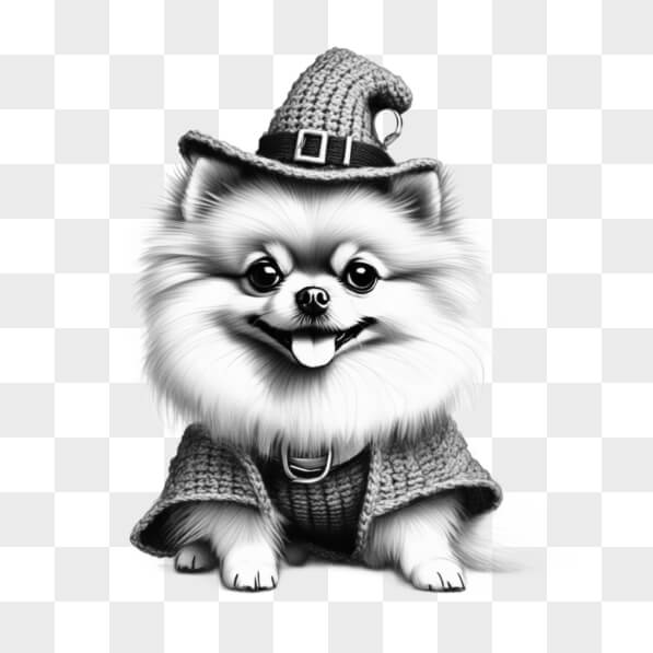 Download Pomeranian Dog in Wizard Hat and Cape Sketches Online ...